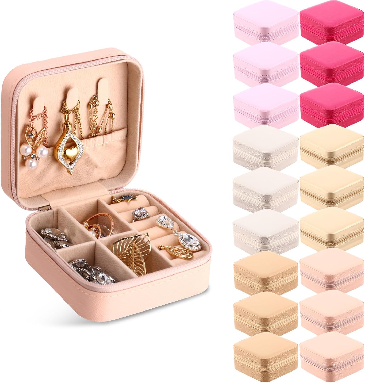 Amazon.com: Kigeli 18 Pcs Travel Jewelry Case Bulk Bridesmaid Gift ...
