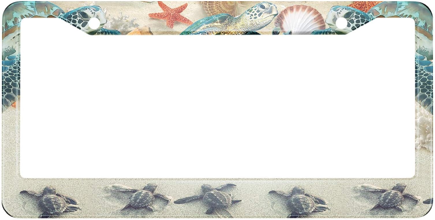 Amazon.com: HUIXIA Turtle License Plate Frames, Sea Beach Cute License ...