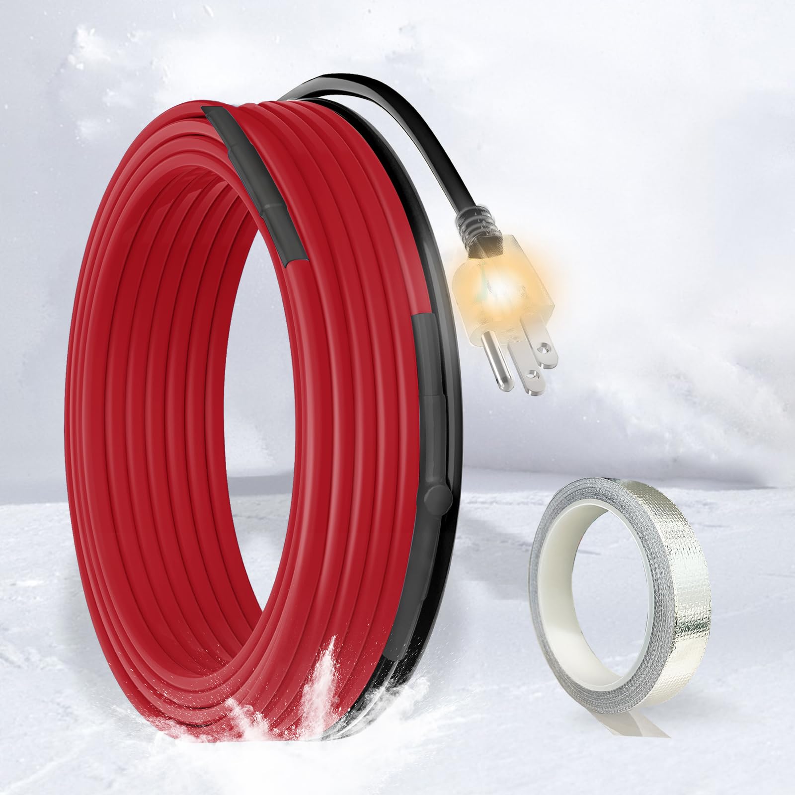 ToasySoul Anti-Freeze Heat Trace for Pipes, Constant Wattage Heat Tape ...