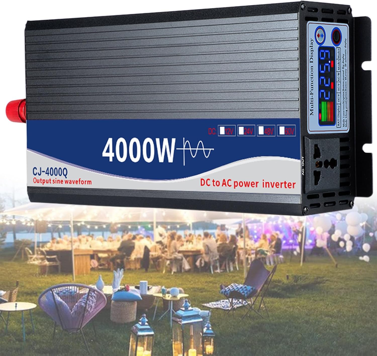 Amazon.com: 4000 W Pure Sine Wave Inverter,DC 12V/24V/48V to 110V/220V ...