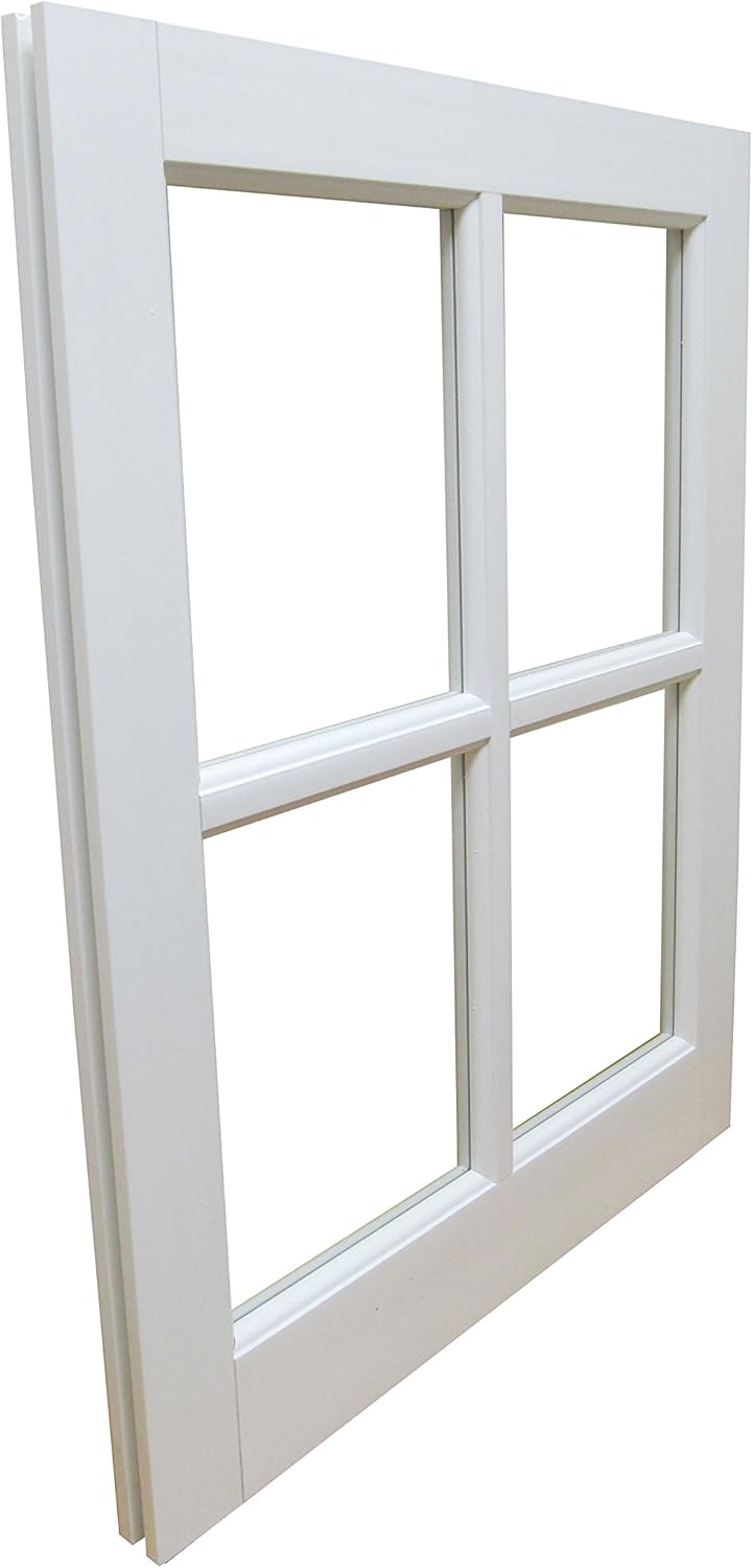 Barn Sash Window PVC 20" x 25" Traditional Style 4 lite - Amazon.com