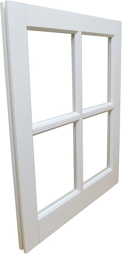 Barn Sash Window PVC 20" x 25" Traditional Style 4 lite - Amazon.com