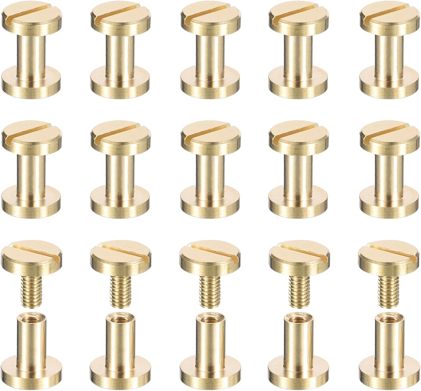 Amazon.com: uxcell 30Pack Brass Chicago Screws, 7x8mm Flat Head Screw ...