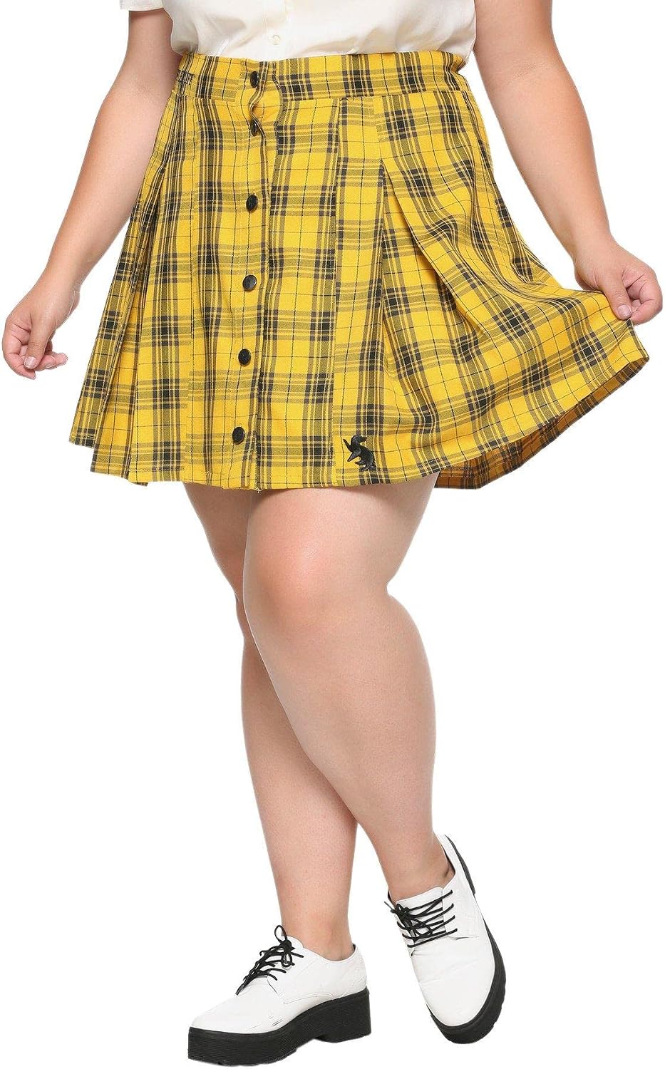 Harry Potter Hufflepuff Pleated Plaid Skirt Plus Size at Amazon Women’s ...