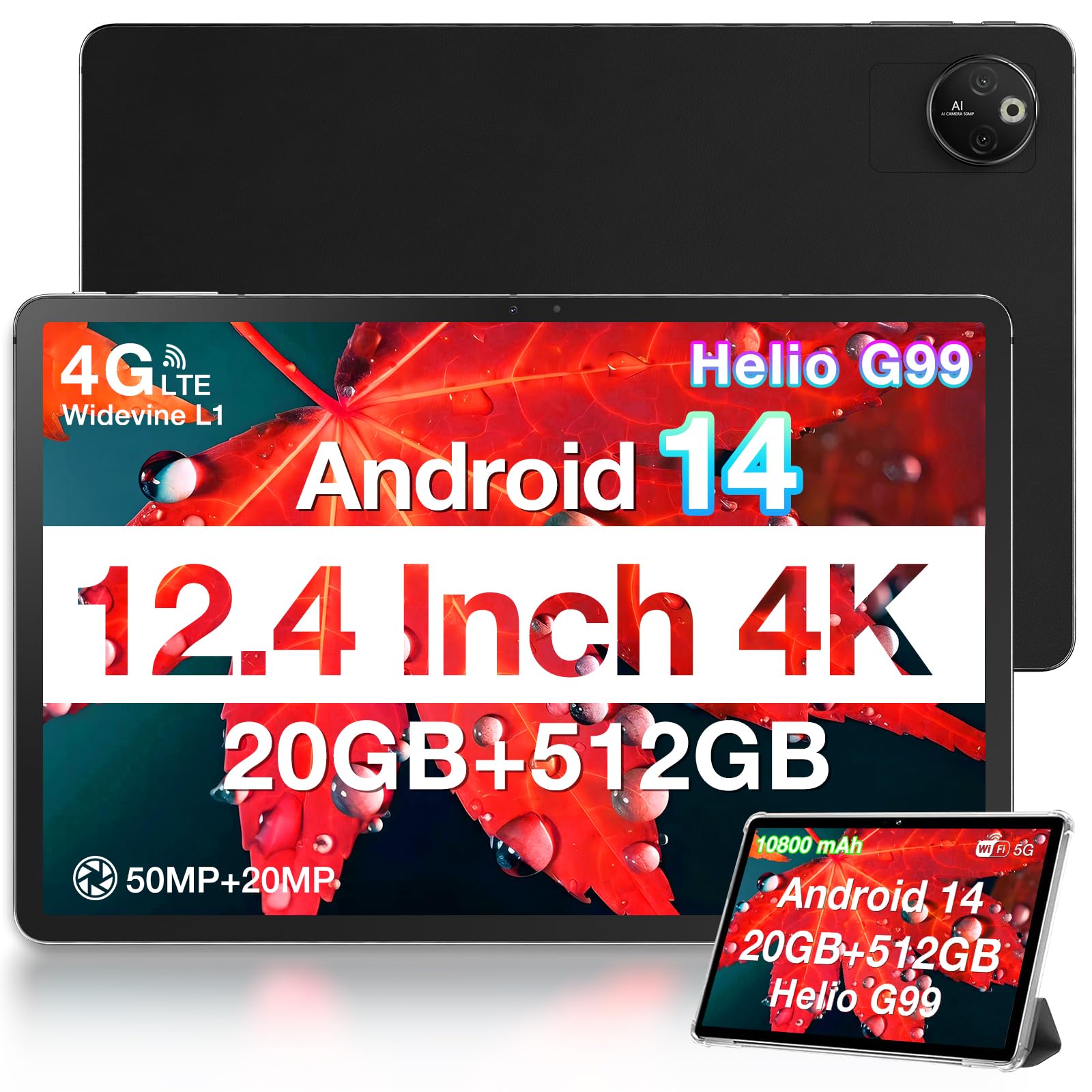 Snapklik.com : DOOGEE T30 MAX Tablet 12.4 Inch Tablets Android 14, 4G LTE Cellular Android Tablet