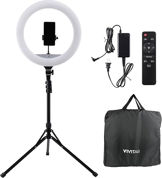 Amazon.com: Vivitar LED Ring Light with Stand, 18 Inch Adjustable ...