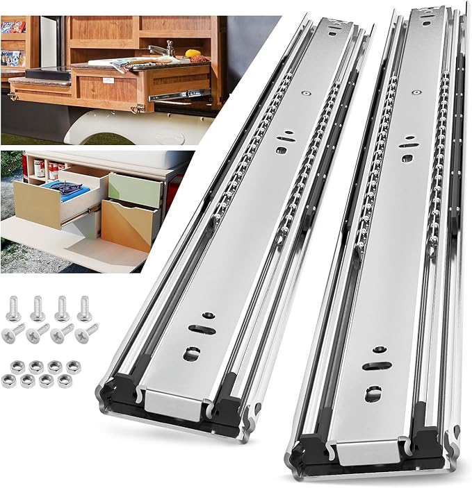 BAIDICE 1 Pair Heavy Duty Drawer Slides 12 14 16 18 20 22 24 26 28 30 ...