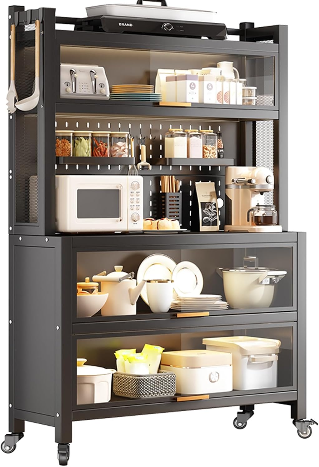 Amazon.com - Kitchen Storage Cabinet - Bakers Rack Countertop ...