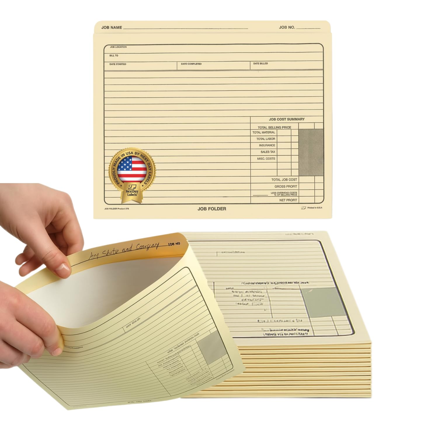Snapklik.com : NextDayLabels - Job Folders Manila File Jacket 10” X 12 ...