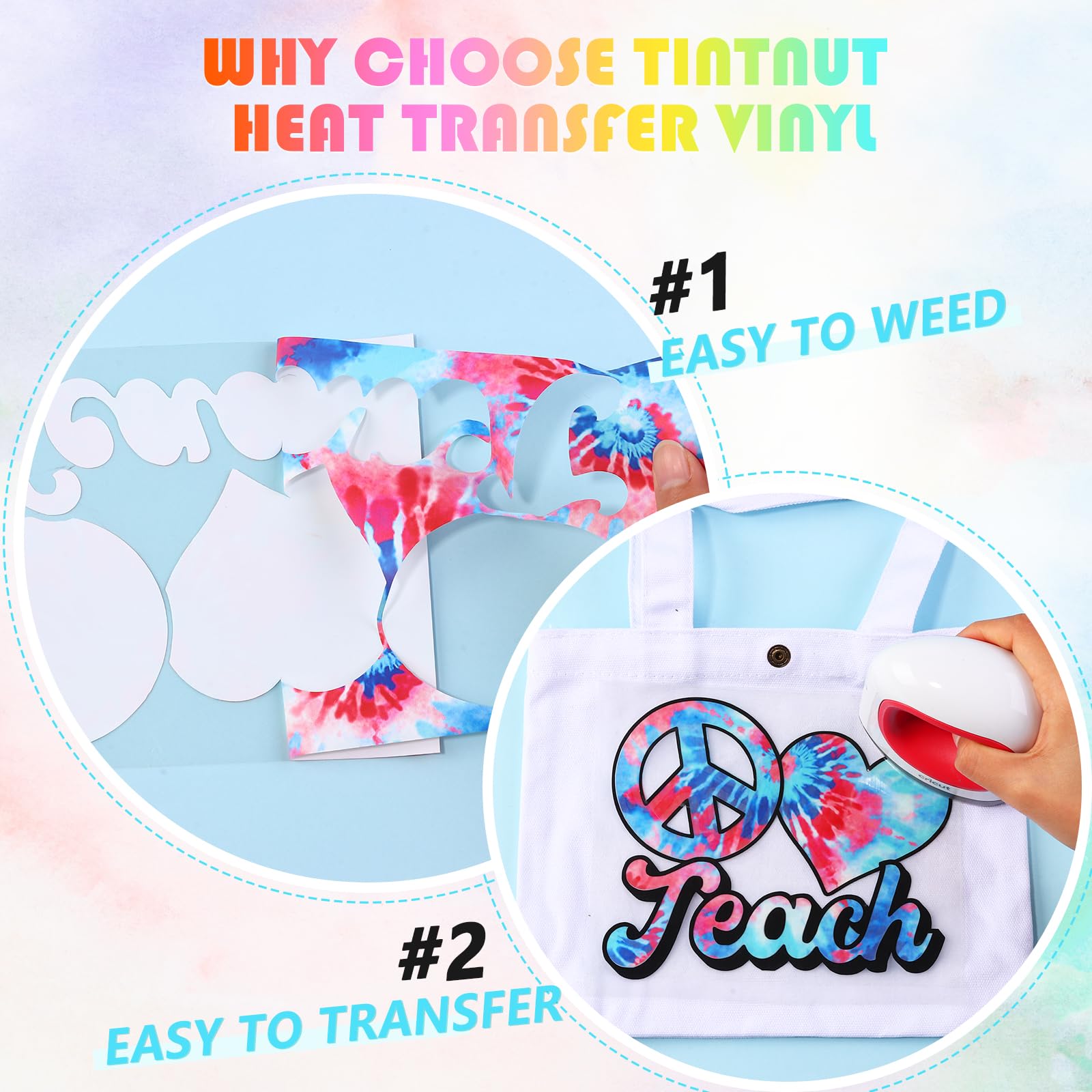 Snapklik.com : Tie-dye Swirl HTV Heat Transfer Vinyl Roll - 12 Inch X ...