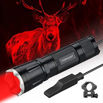 Amazon.com: TOPHUNT X Red Zoomable LED Tactical Hunting Flashlight ...