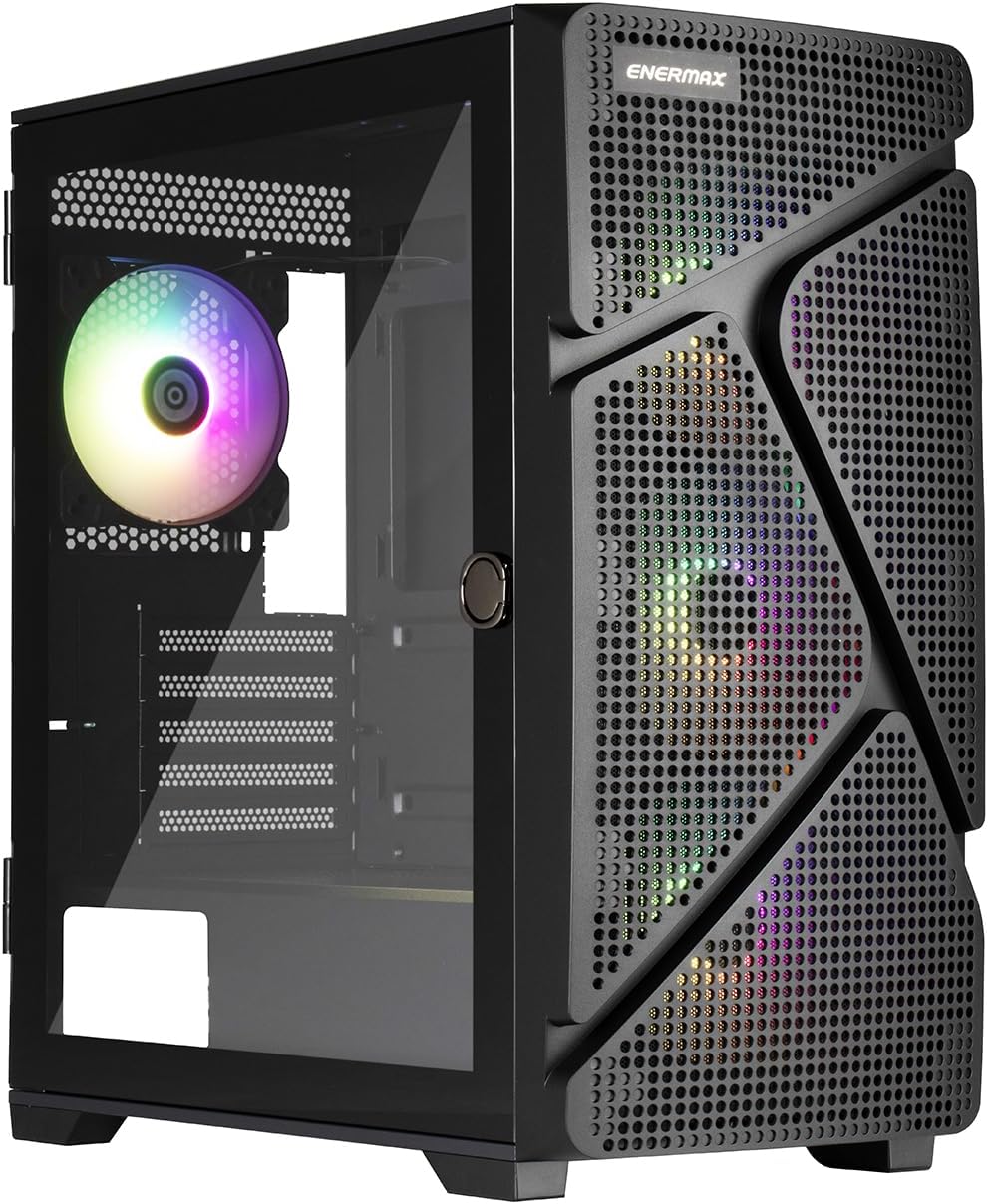 ENERMAX MarbleShell Mesh MS21, ARGB Compact Value Mini-Tower Gaming PC ...