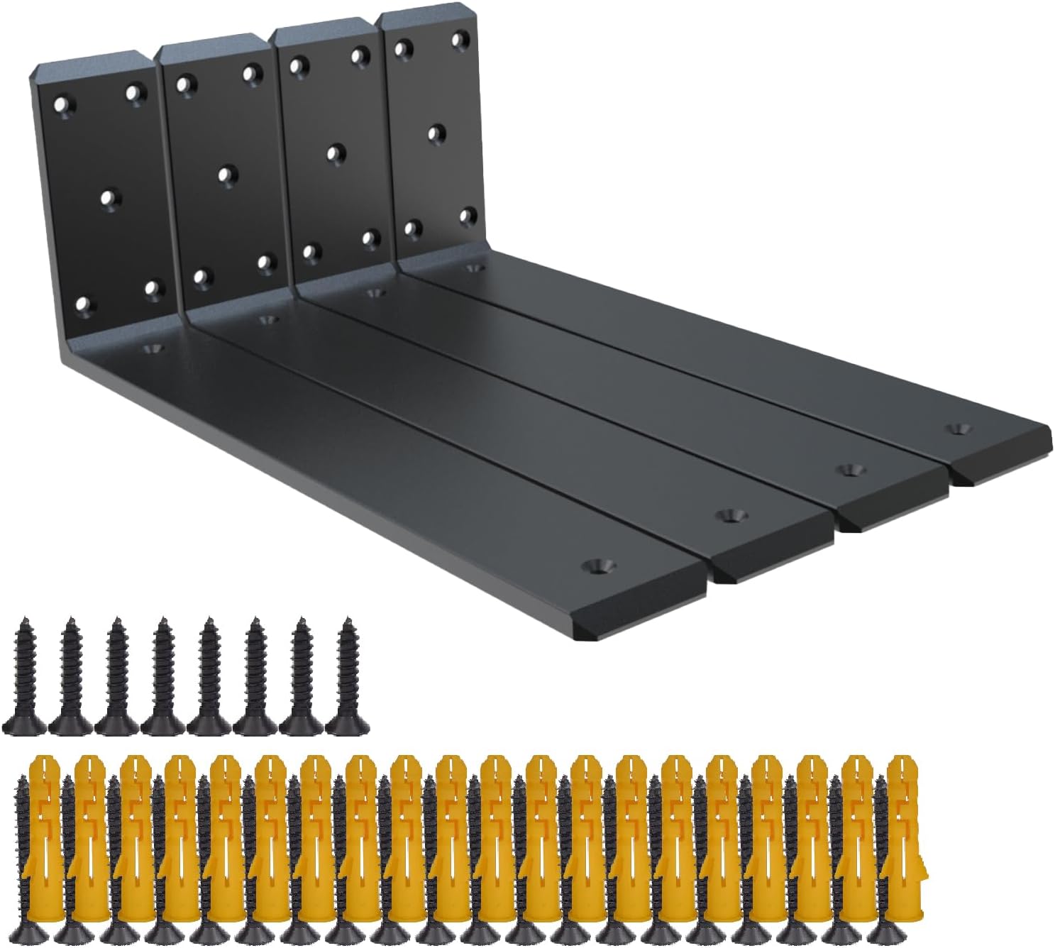 Amazon.com: Black Shelf Brackets, Heavy Duty Industrial Hidden Shelf ...