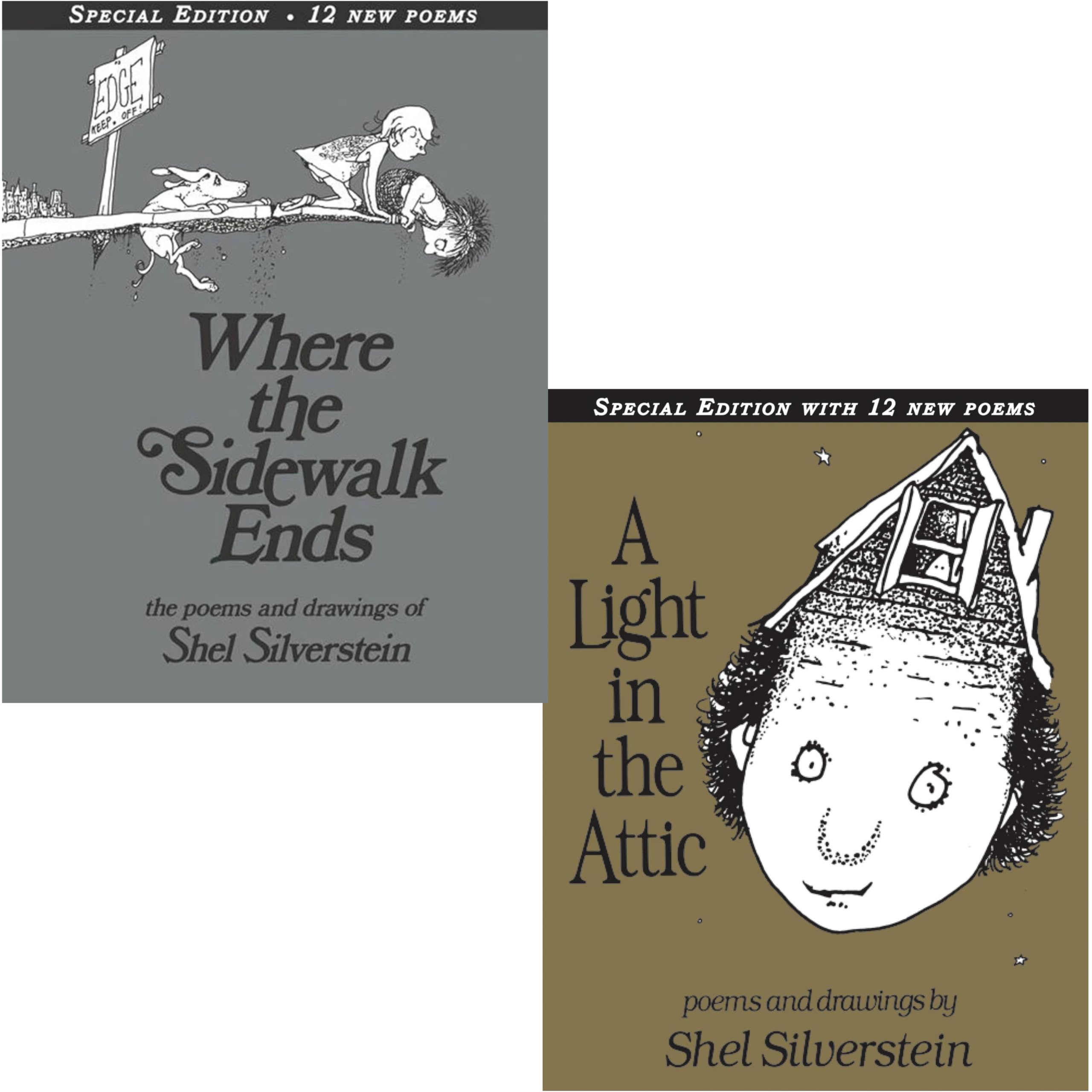Shel Silverstein Pack 2 Book Set: Where the Sidewalk Ends and A Light ...