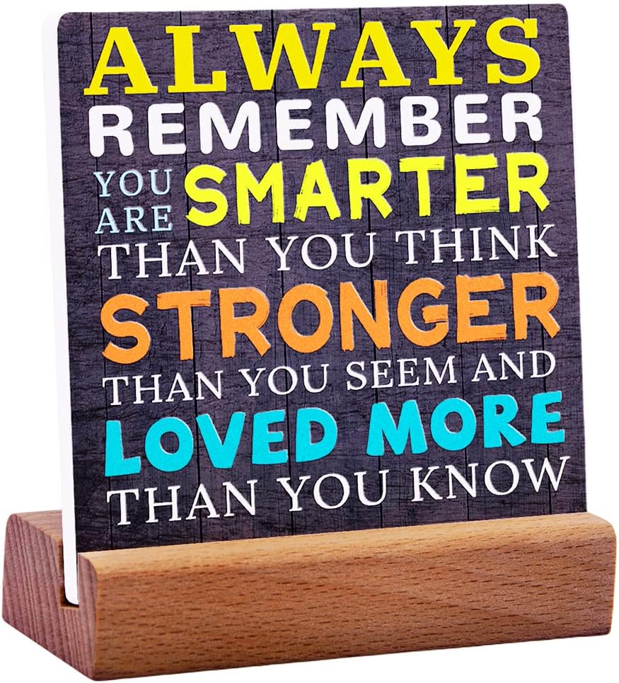 Amazon.com: Inspirational Desk Decor Motivational Ceramic Quote Plaque ...