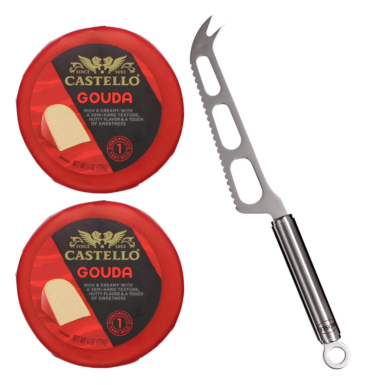 Amazon.com: Castello Gouda Cheese with Cheese Knife - 7 Oz. - Round ...