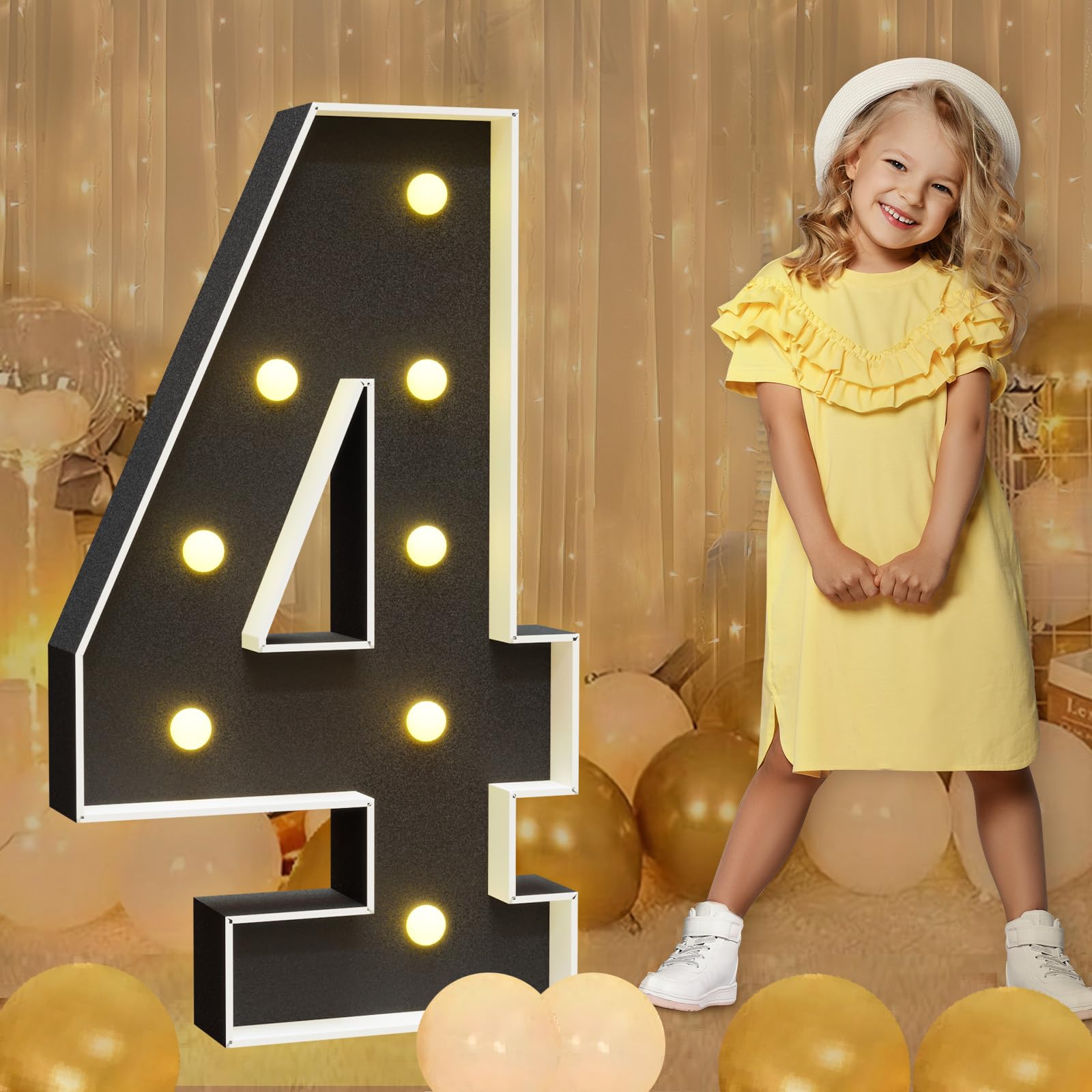 Amazon.com: imprsv Marquee Numbers Black 3FT: Black Party Decor - Light ...