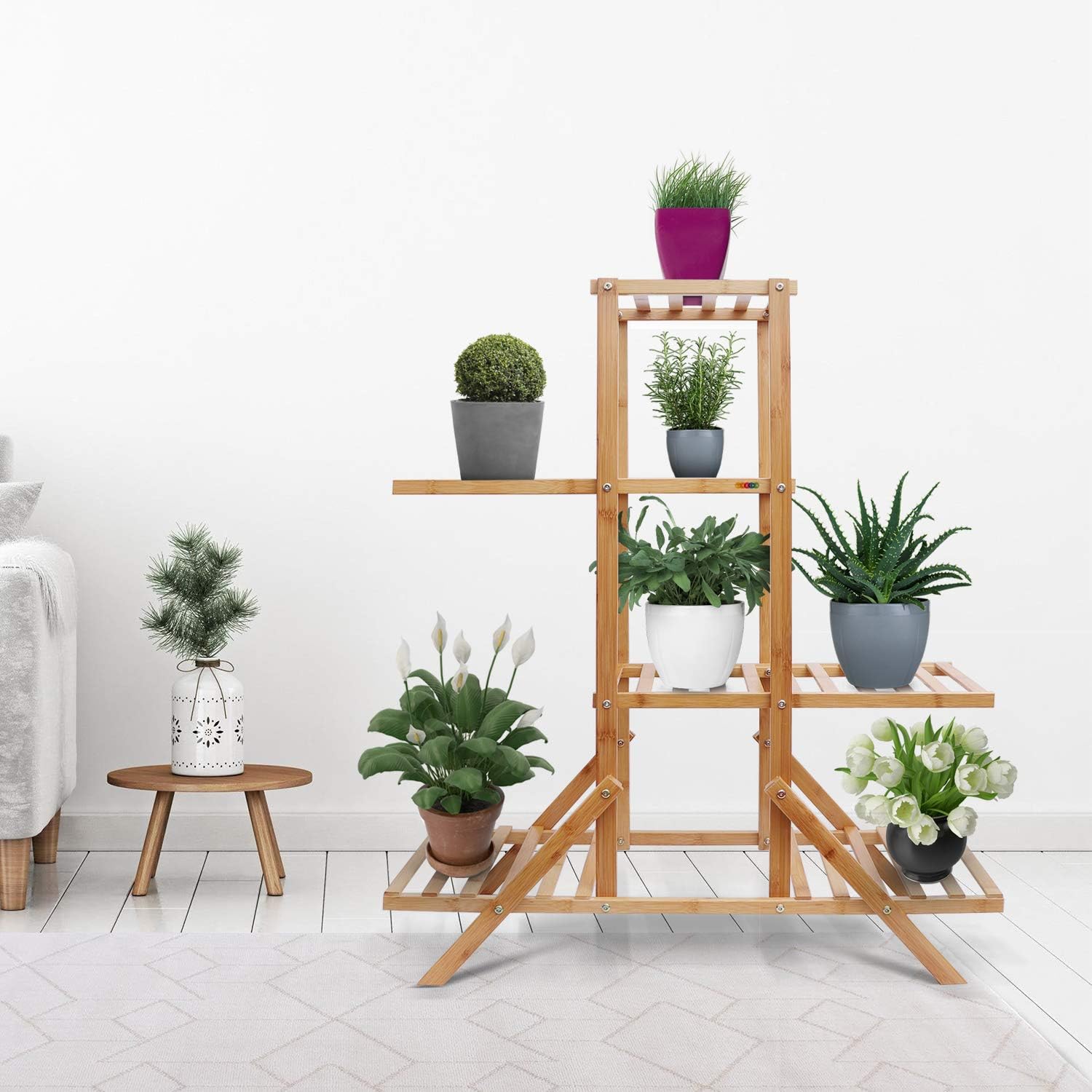 Dime Store Wooden Plant Stand for Balcony Living Room Indoor Outdoor ...