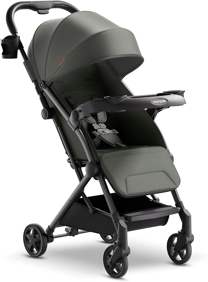 Mompush Lithe V2 Lightweight Stroller + Snack Tray, Ultra-Compact Fold ...