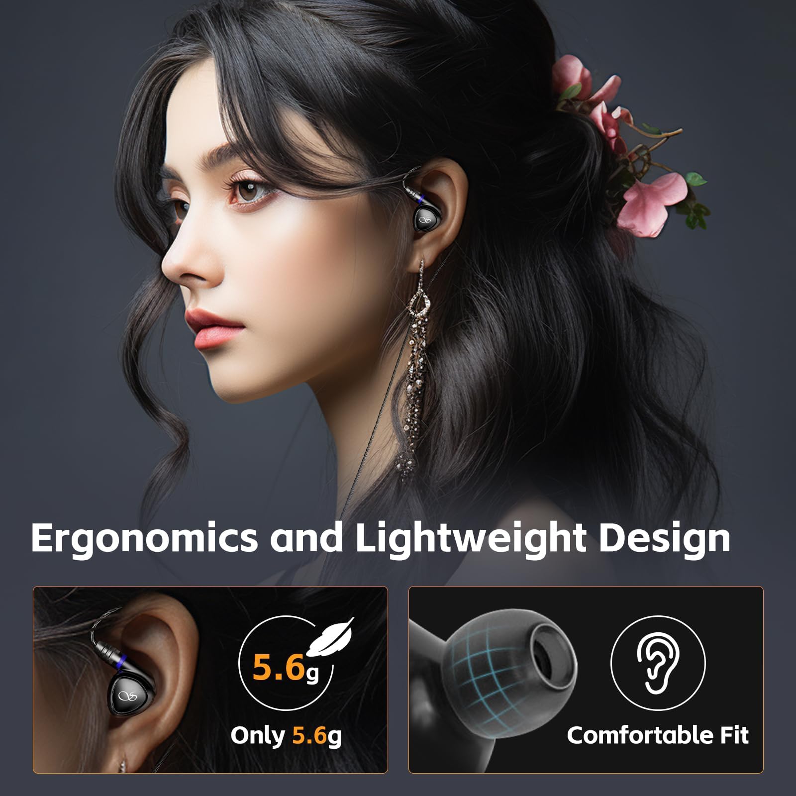 Snapklik.com : MG100 HiFi Headphones in-Ear, Hi-Res Dynamic Driver iems ...