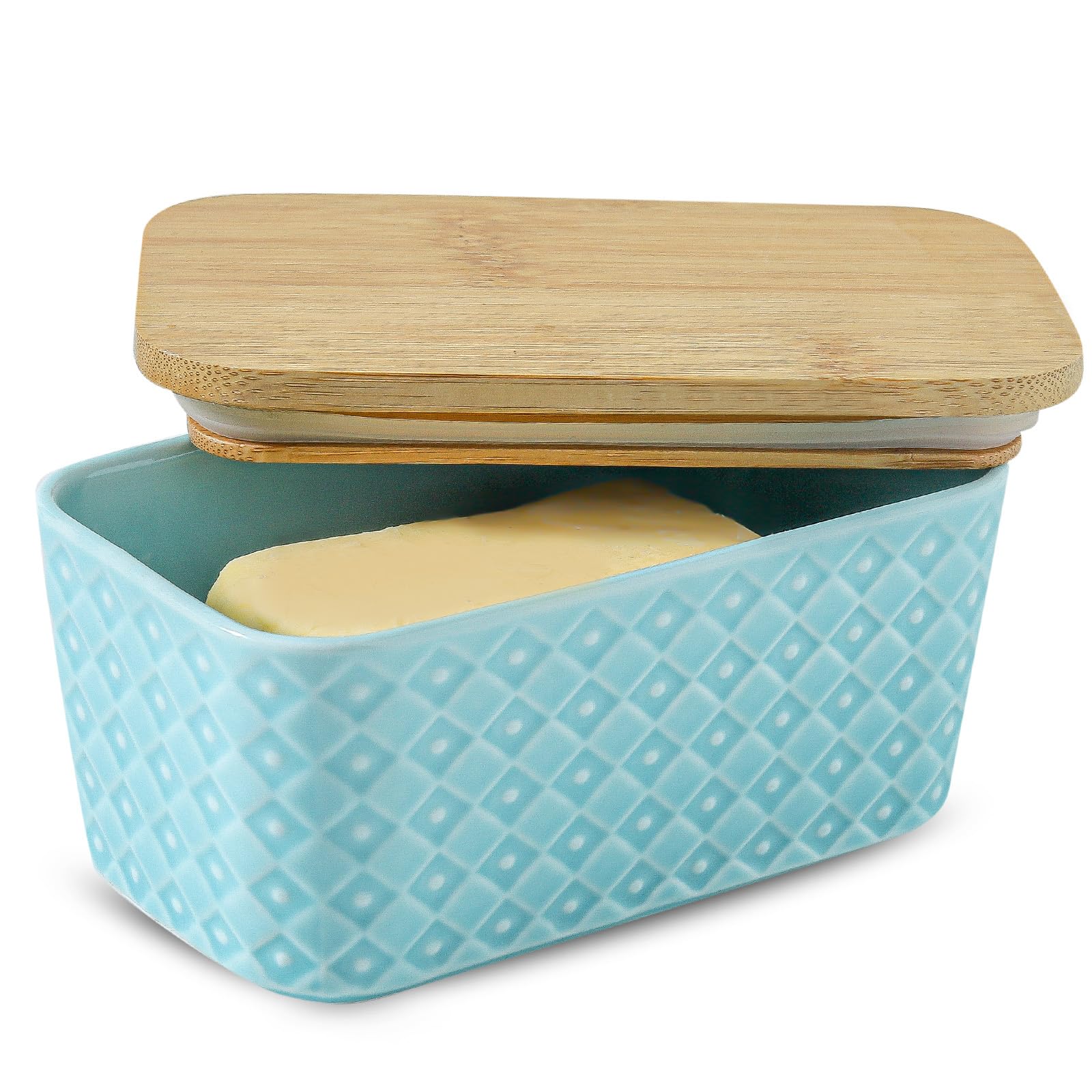 Amazon.com | Tikooere Ceramic Butter Dish with Lid,Large Butter ...