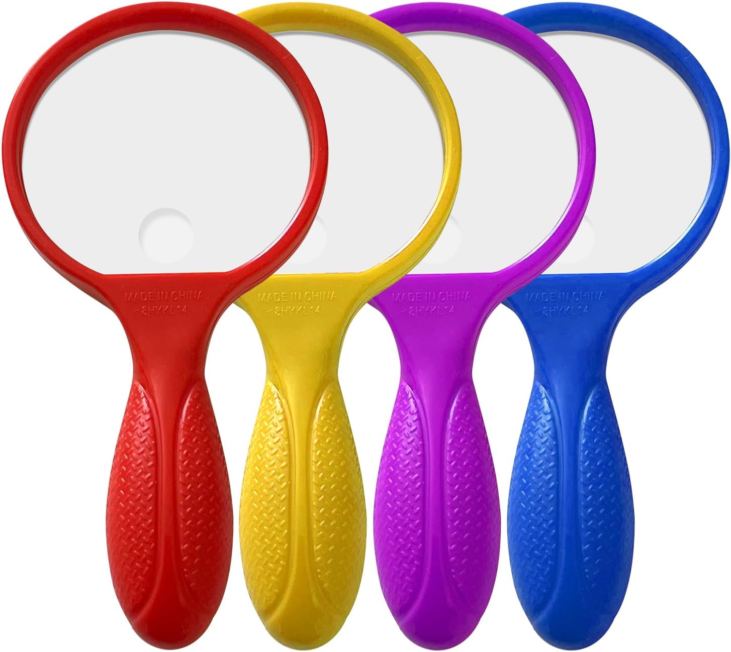HiFEN® Magnifying Glass Pack of 4 Handheld Magnifying Lens With Non ...