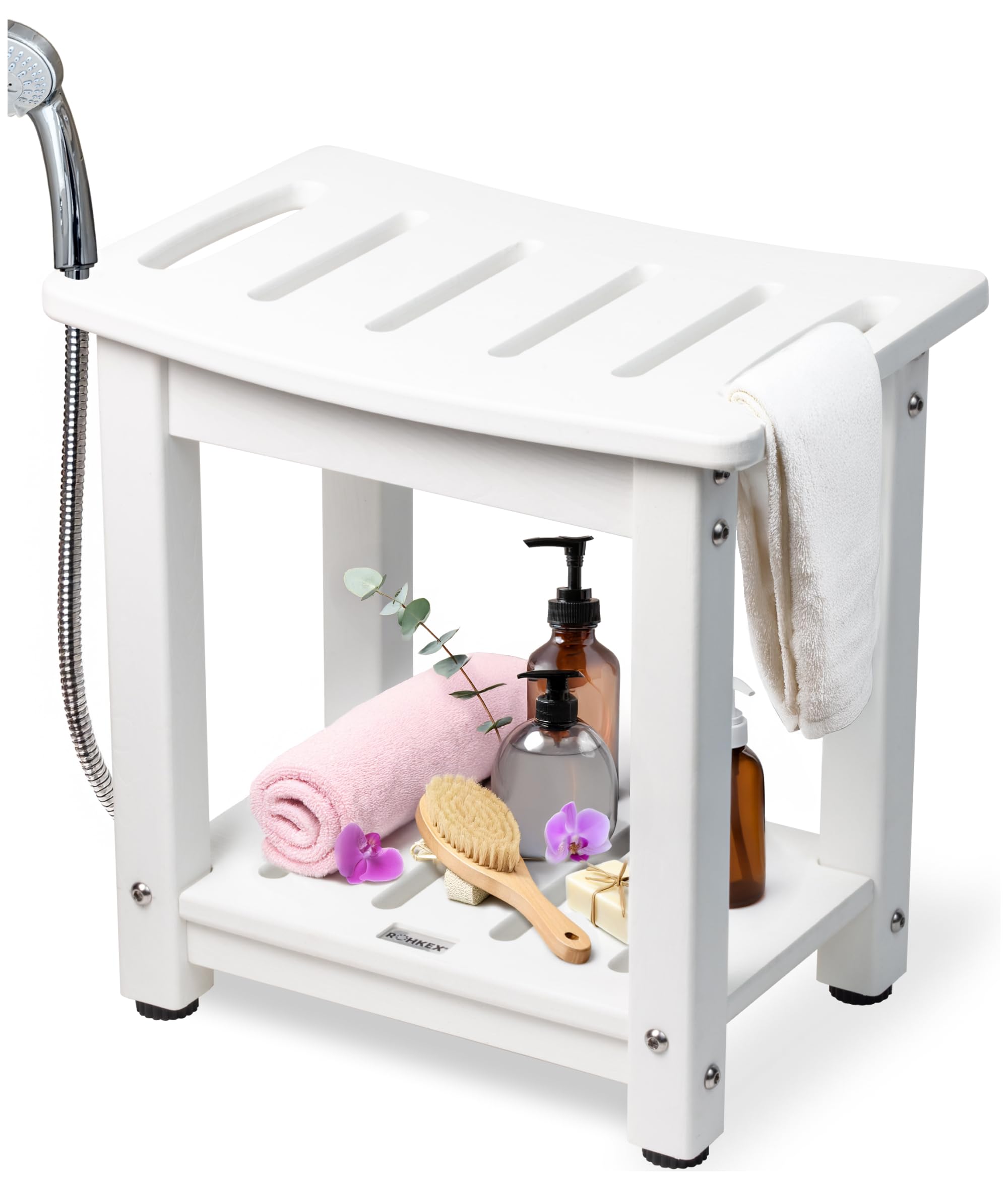 Amazon.com: ROHKEX HDPE Shower Bench, Waterproof Stool | Sturdy ...