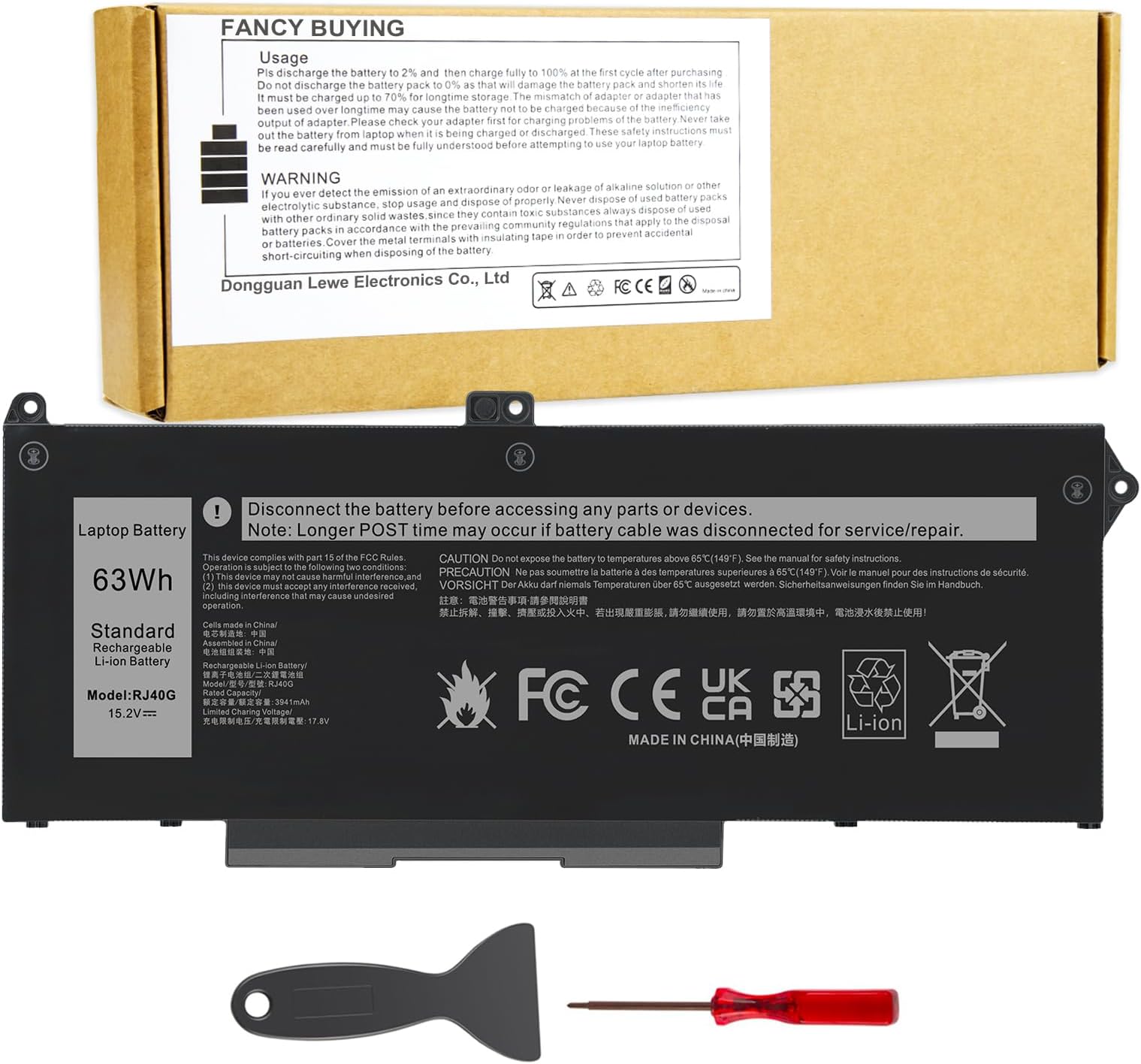 Amazon.com: Fancy Buying RJ40G Laptop Battery for Dell Latitude 14 5420 ...