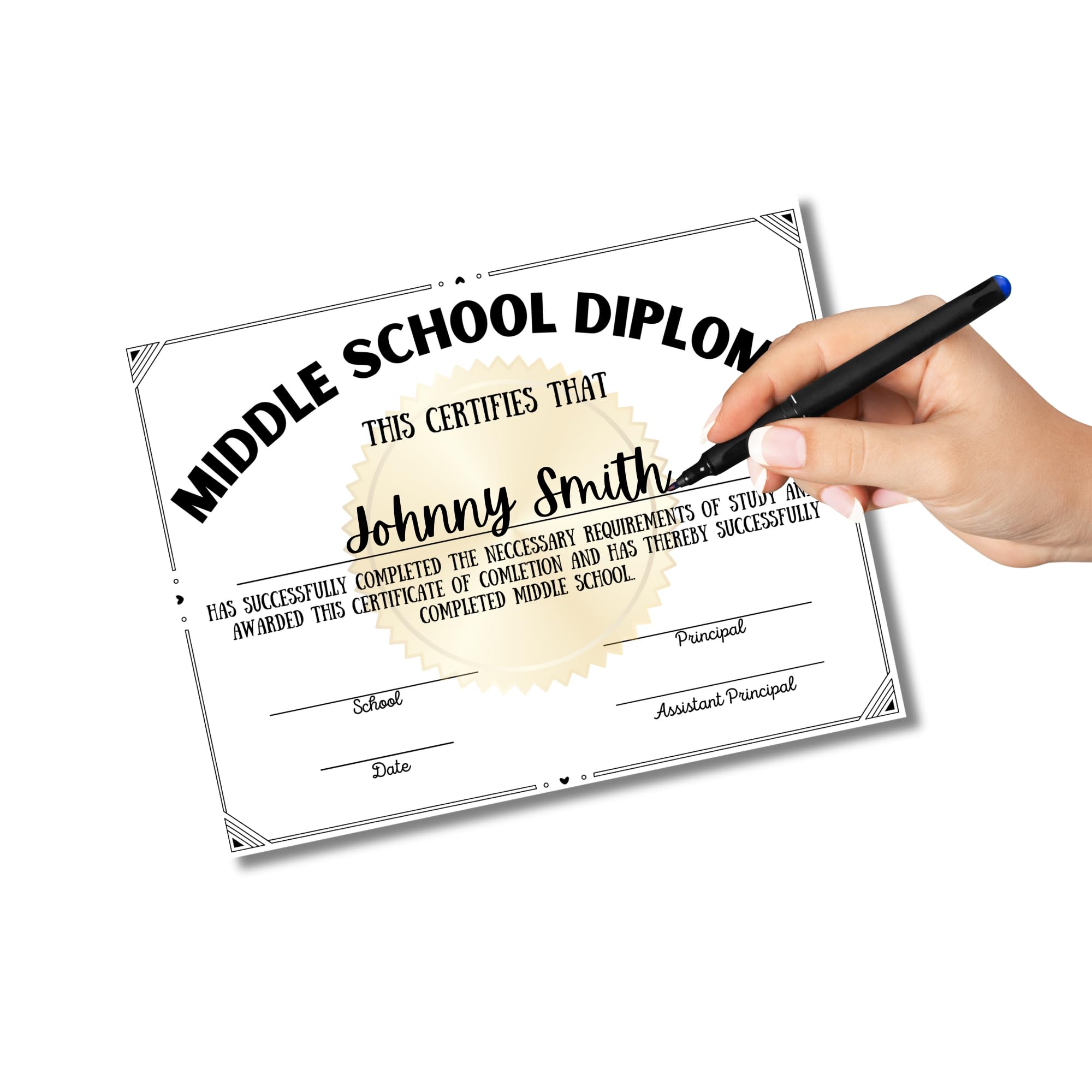 Middle School Diploma Template Cute Diploma Certificate Template For