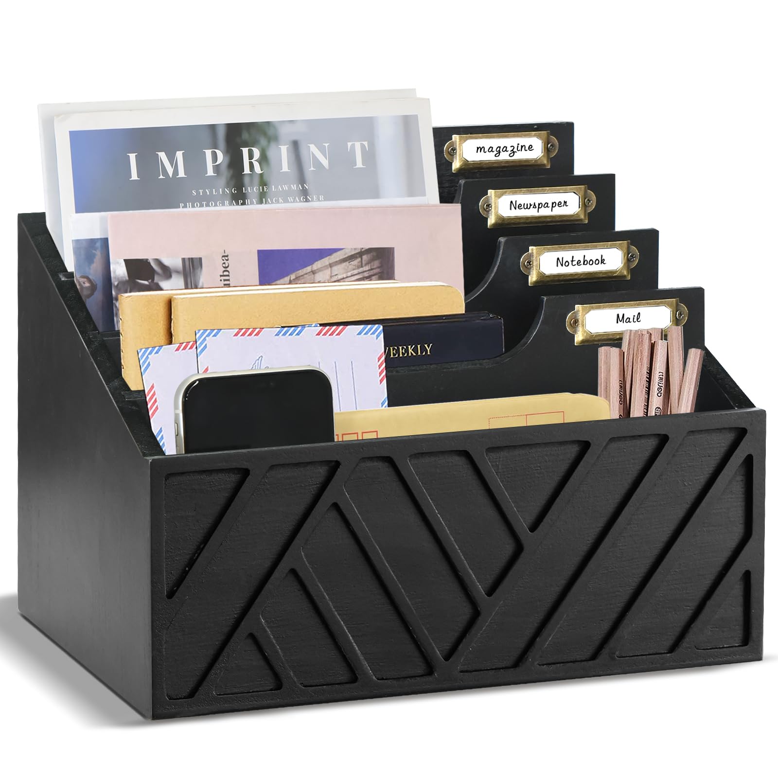 Snapklik.com : Rustic Mail Organizer Letter Sorter For Counter, Mail ...