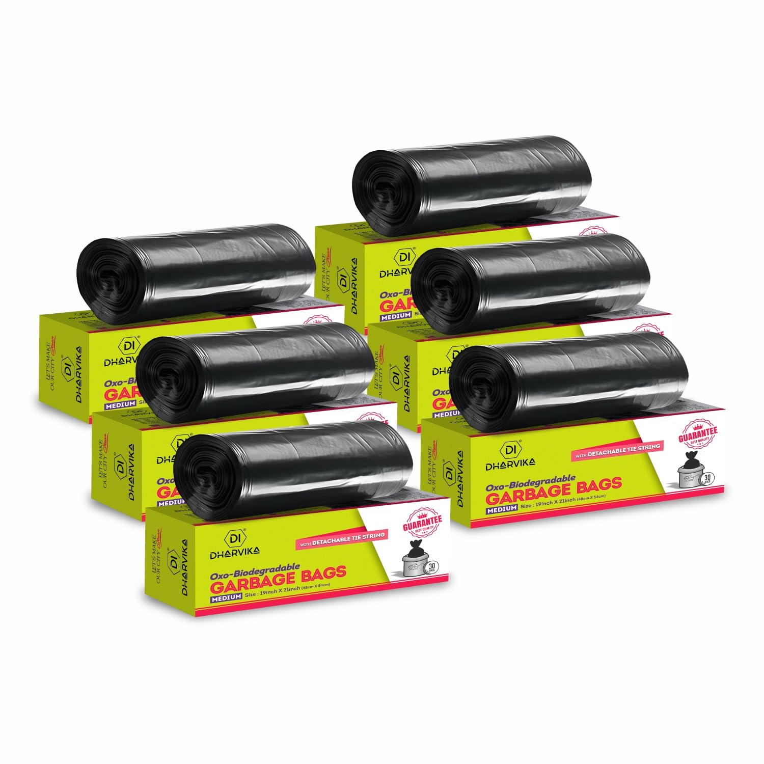 Dharvika Innovations Biodegradable Black Color Garbage bags medium size ...