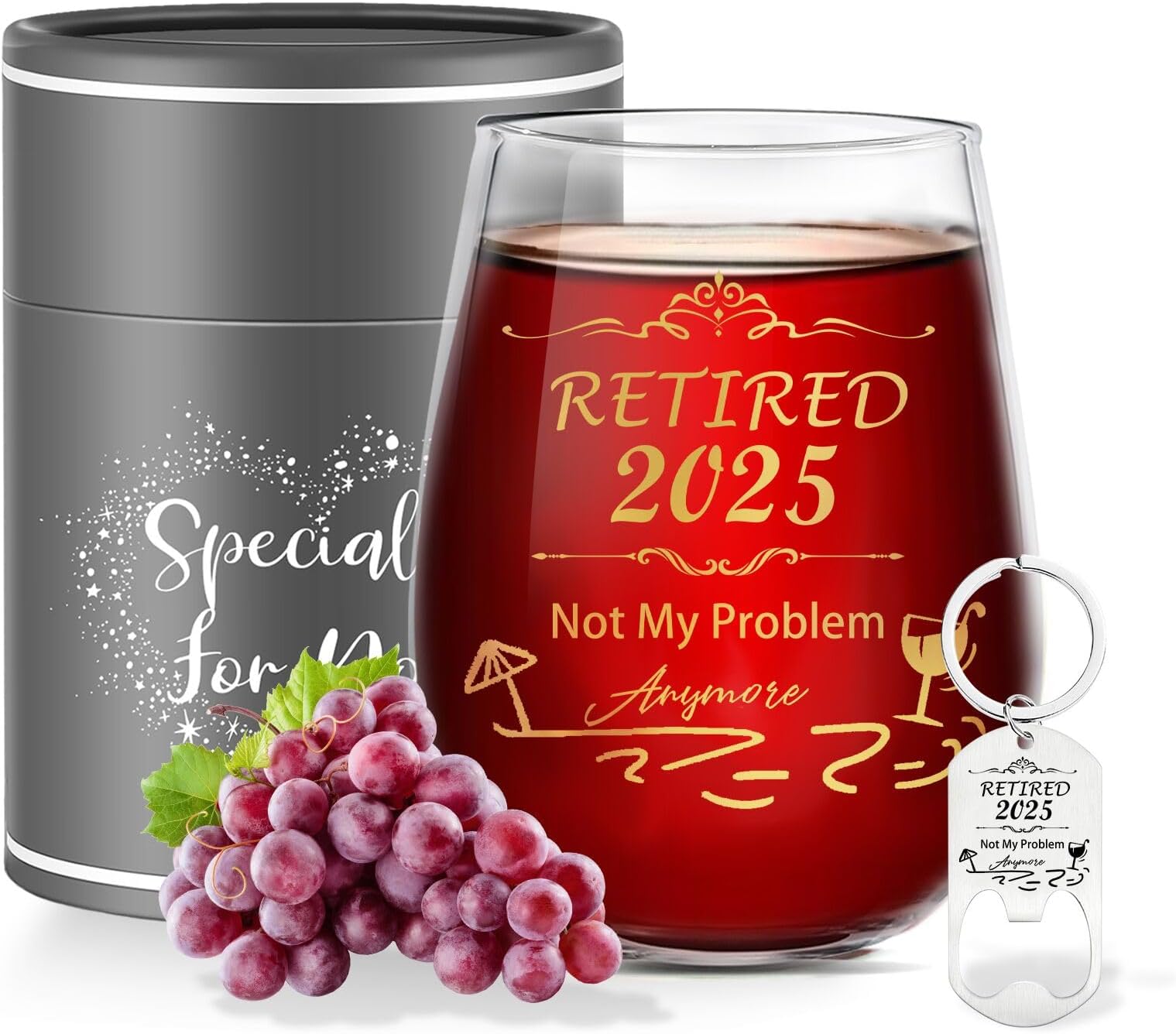 Amazon.com | Retirement Wine Glass Gifts for Women Men, Funny Retired ...