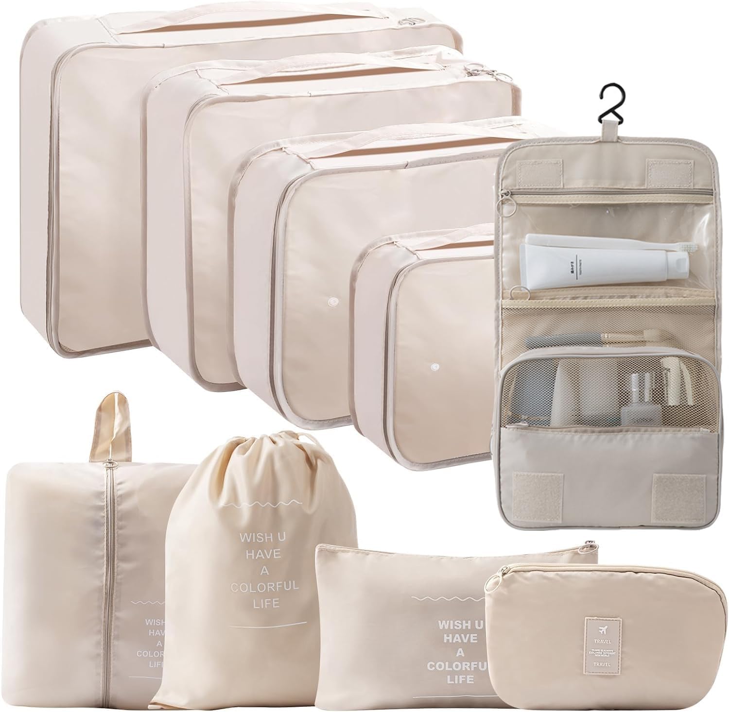 Packing Cubes for Suitcase, 8 PCS Travel Luggage Packing Organizers ...