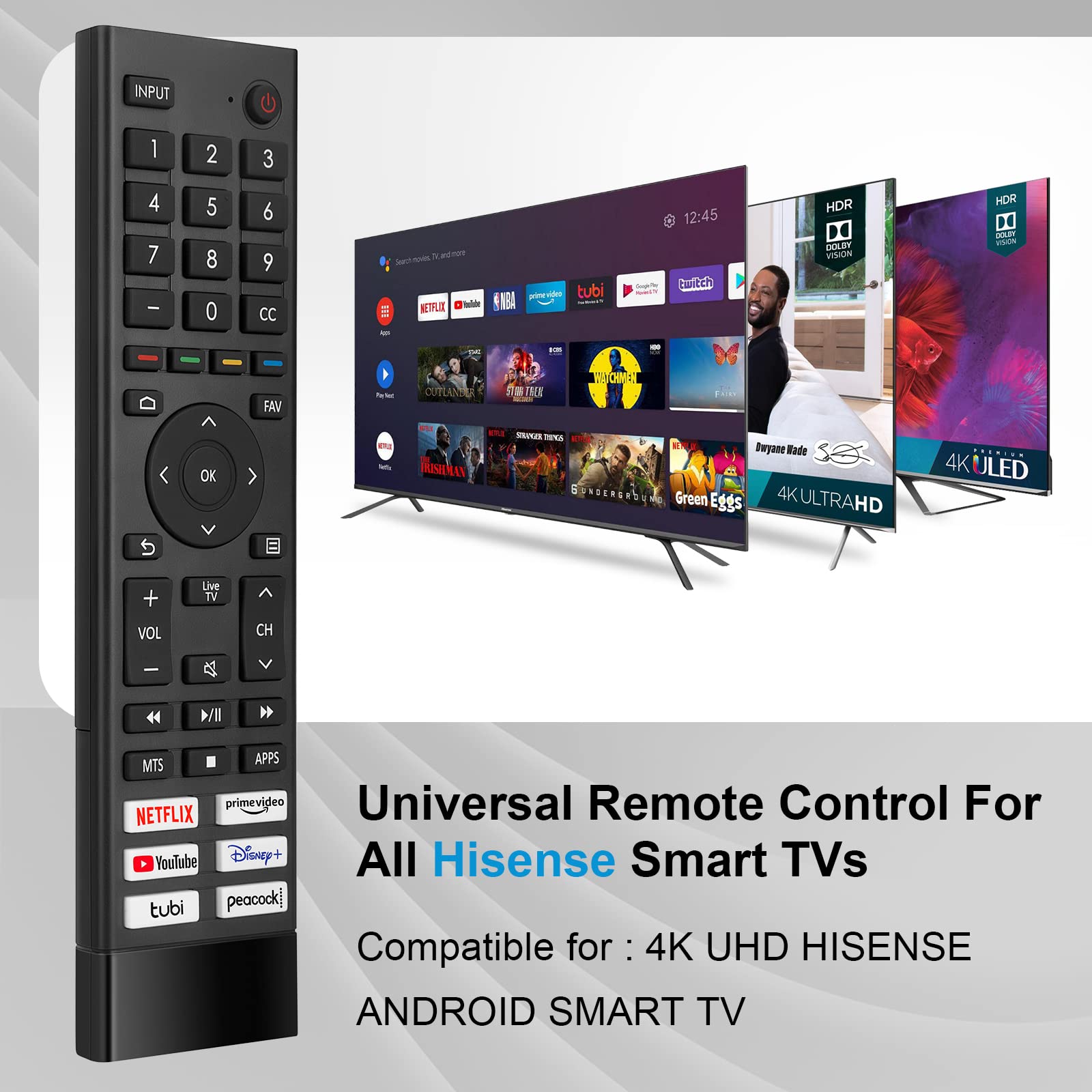 Snapklik.com : Replacement For Hisense Smart TV Remote Control