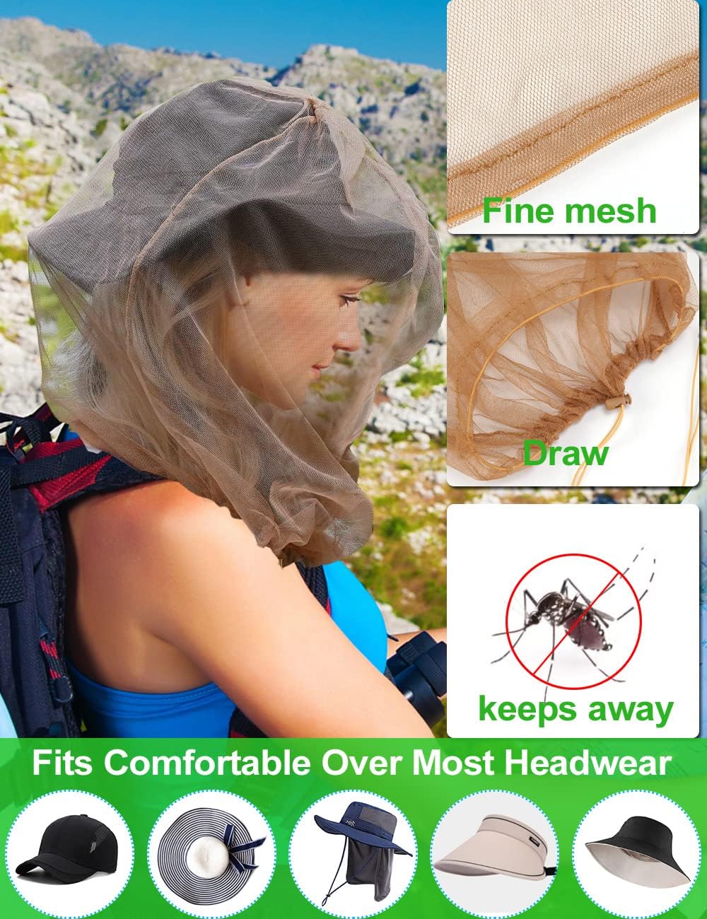 wohohoho Malla de malla para la cabeza de mosquito con cordón, malla ...