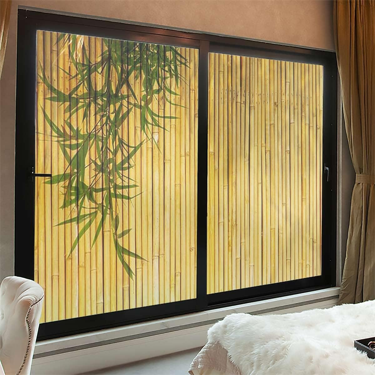 Amazon.com: Yellow Sliding Door Opaque Sun Block Glass Film Privacy ...