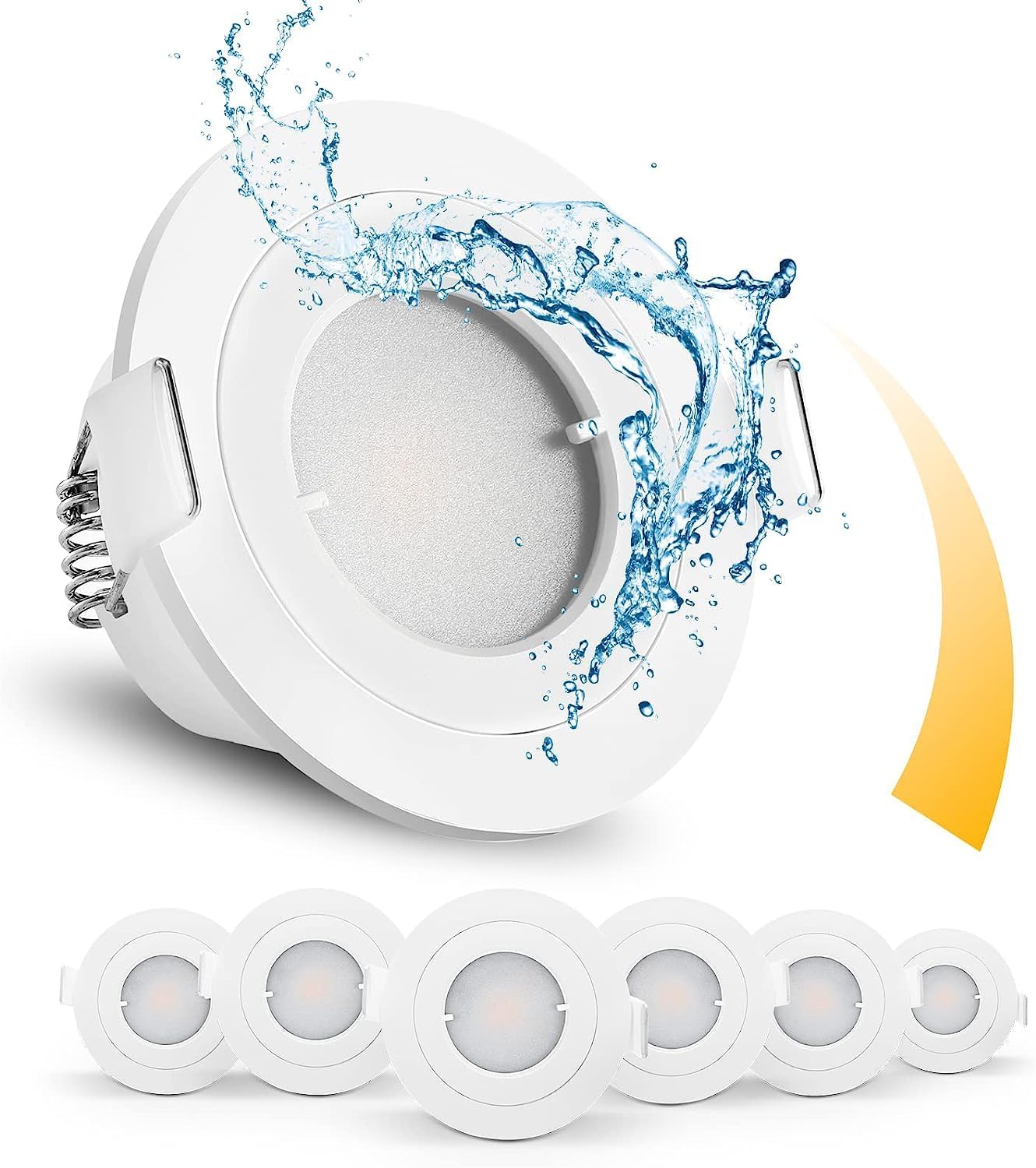 Gr4tec LED Einbaustrahler 230V Dimmbar, 6 x 6W LED Spot Badezimmer IP65 ...