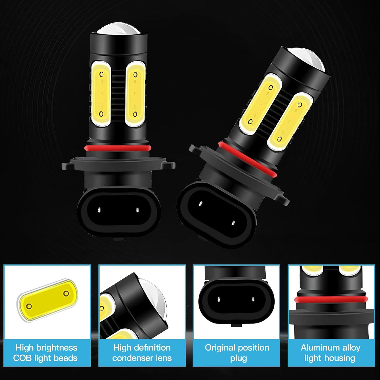 Yumfugu Pack-2 9006 – Luces LED antiniebla delanteras para automóvil ...