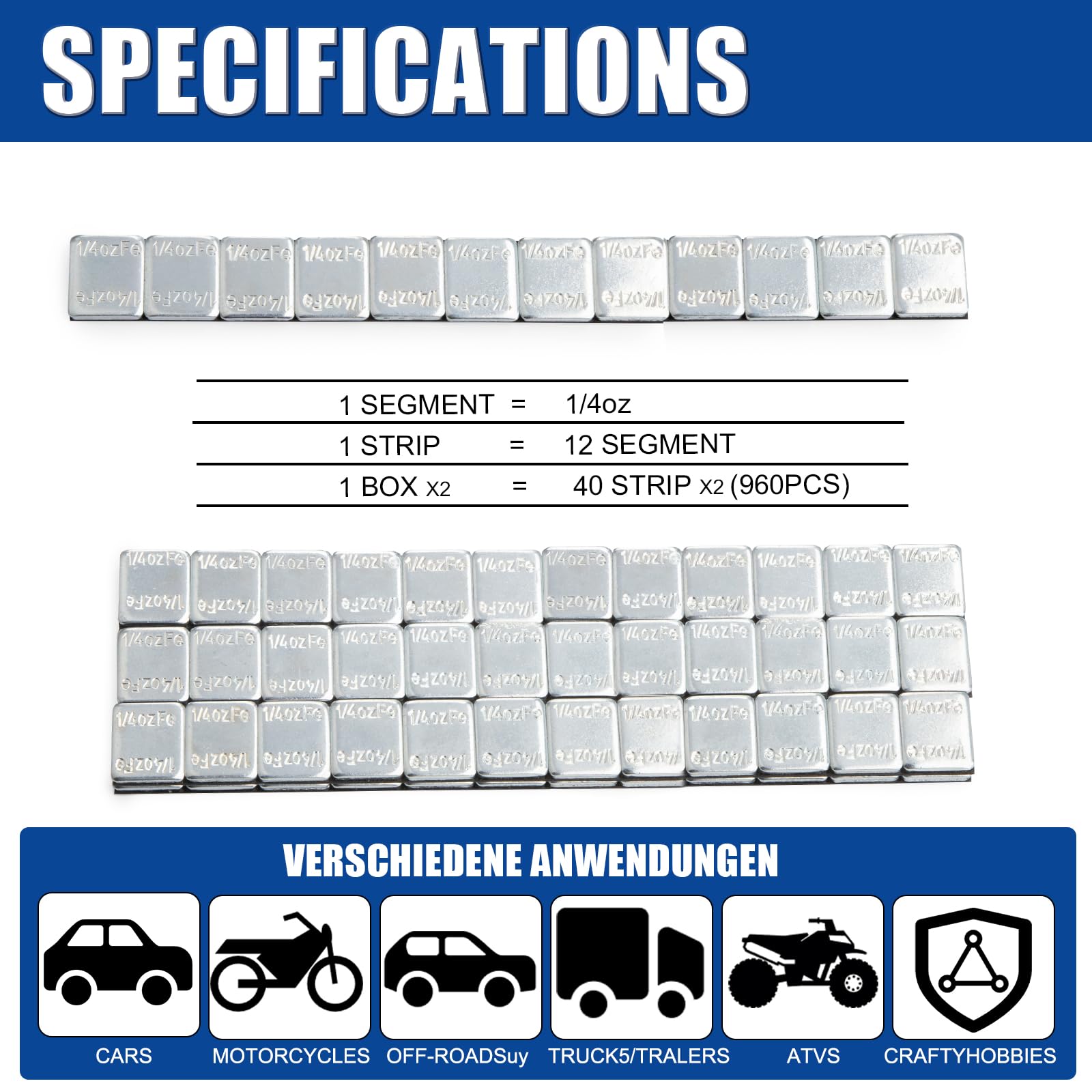 Snapklik.com : Upgraded Wheel Weights 1/4oz, 0.25oz - 960PCS Adhesive ...