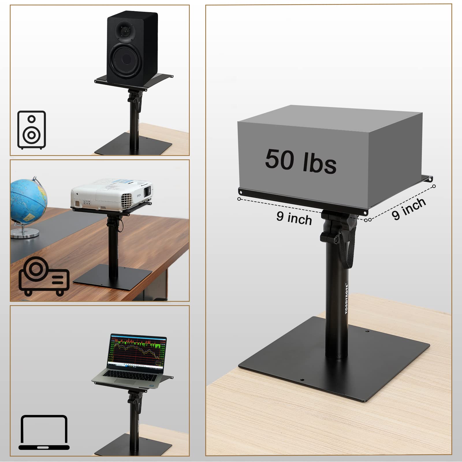 Snapklik.com : Set Of 2 Desktop Studio Monitor And Speaker Stands
