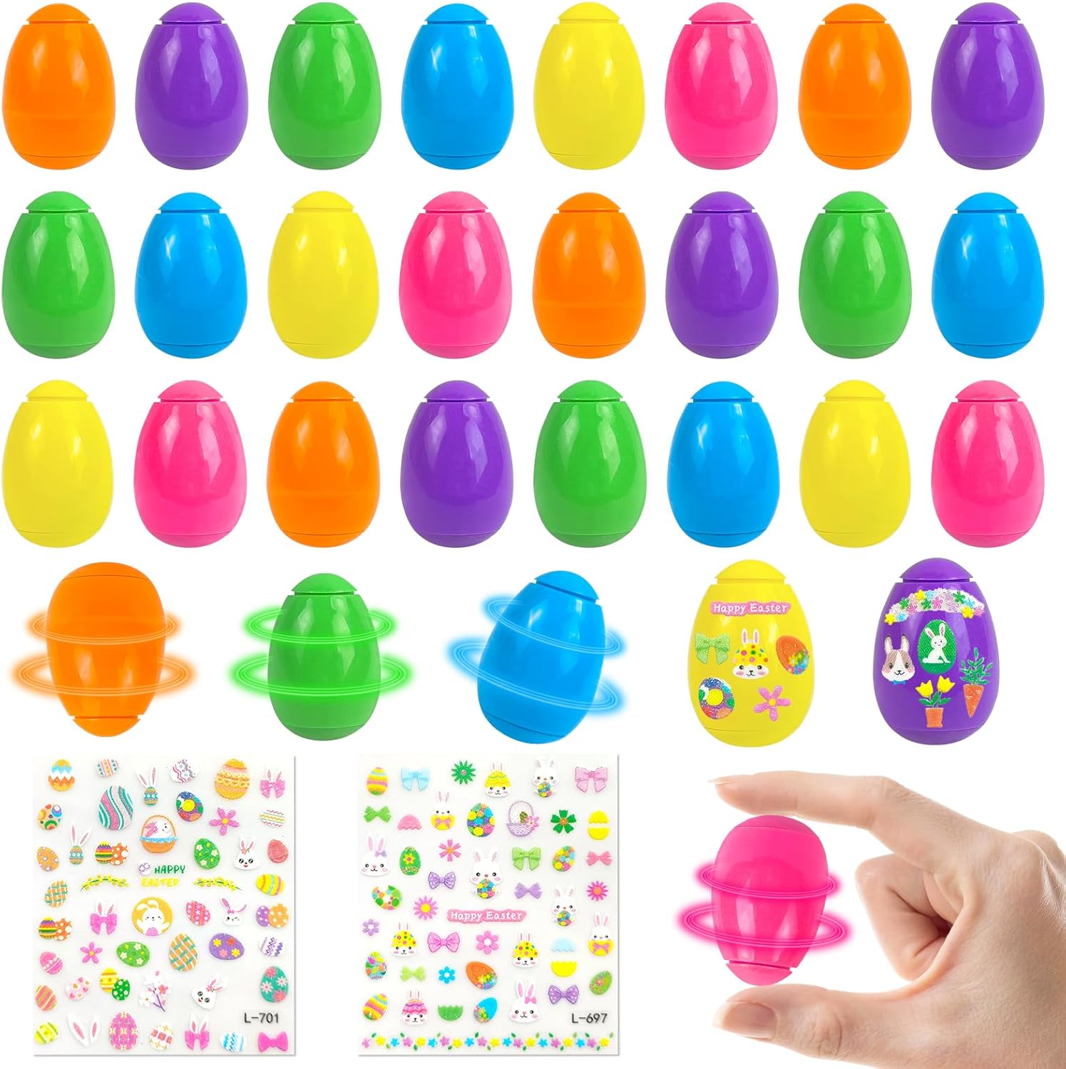 Amazon.com: 24PCS Easter Eggs Fidget Spinners for Easter Basket Stuffer ...