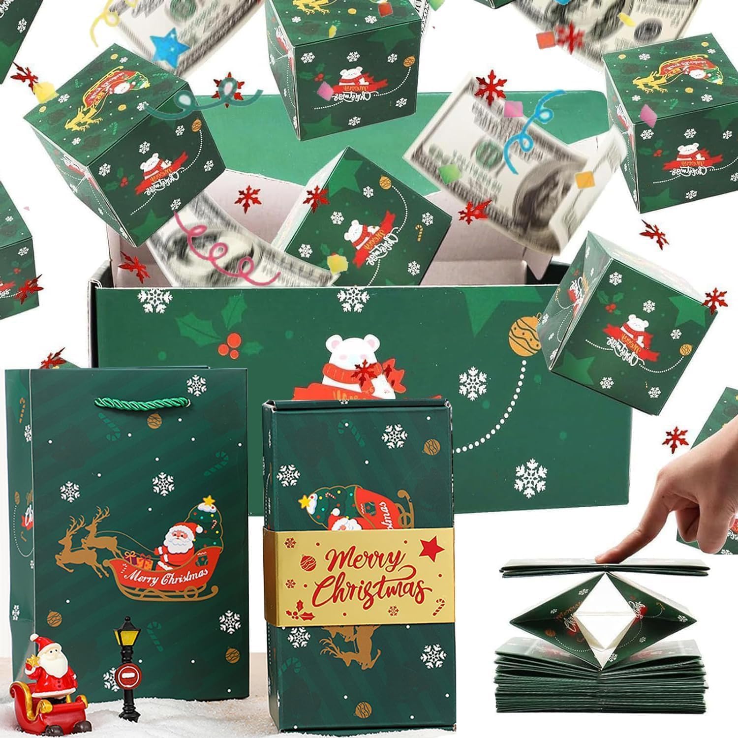 Amazon.com: Surprise Gift Box - Merry Christmas Money Explosion Box ...