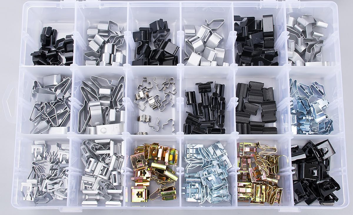 Snapklik.com : 270pcs Metal Trim Panel Spring Clip Assortment For ...
