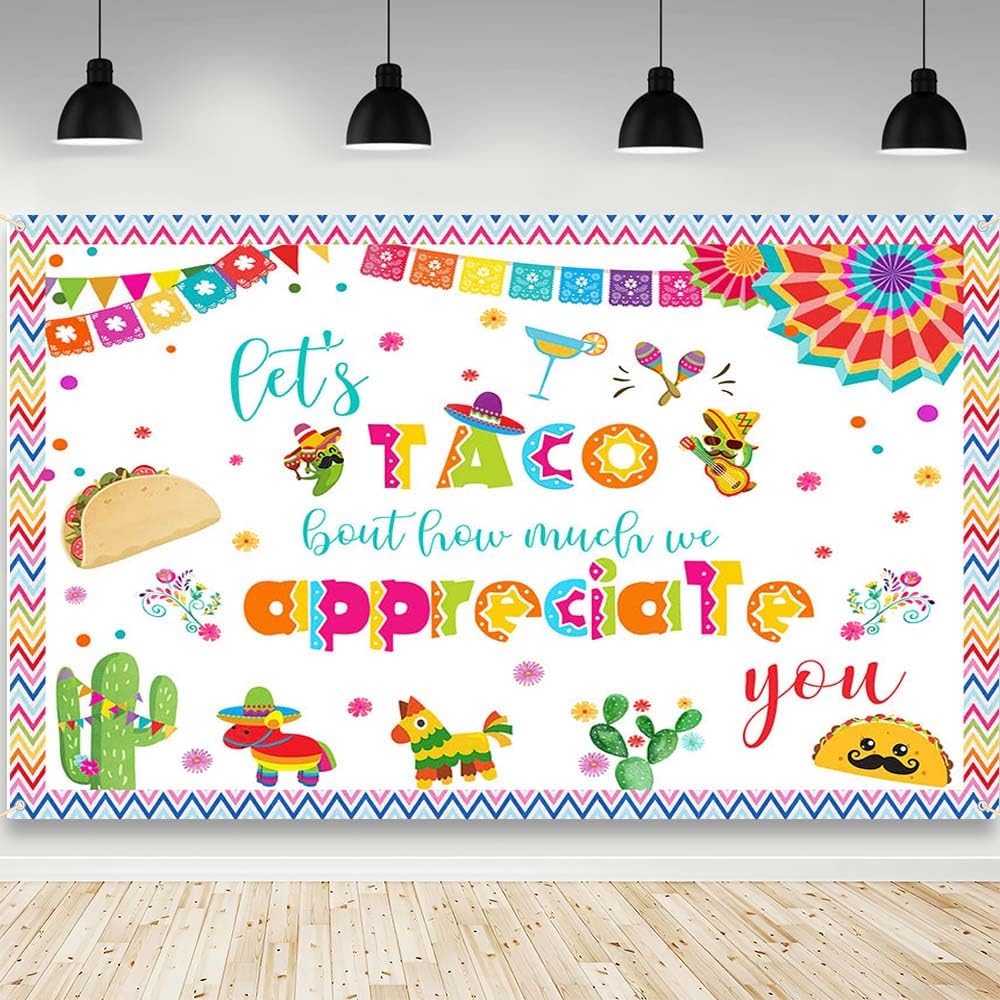 Amazon.com : AIBIIN Let's Taco Bout How Much We Appreciate You Backdrop ...