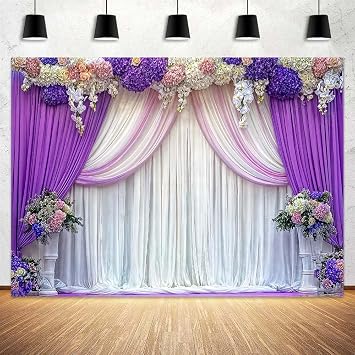 Amazon.com : 10x8 ft Purple Flower Backdrop Lavender Purple Lilac ...