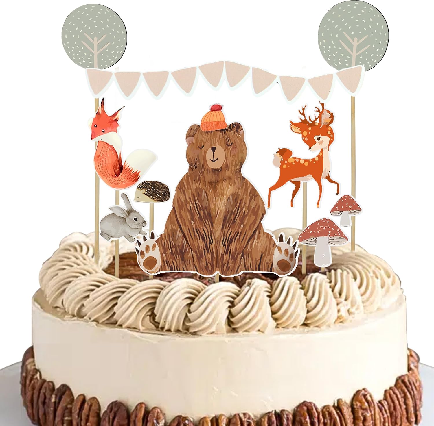 Amazon.com: Bear Cake Toppers，Special designed animal Bear Woodland ...