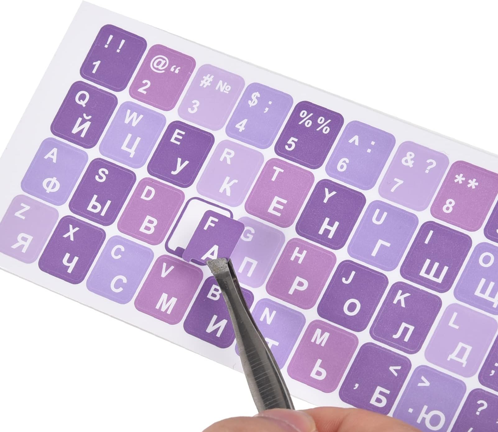 Amazon.com: 2 Pack Russian red Keyboard Stickers Cyrillic for Computer ...