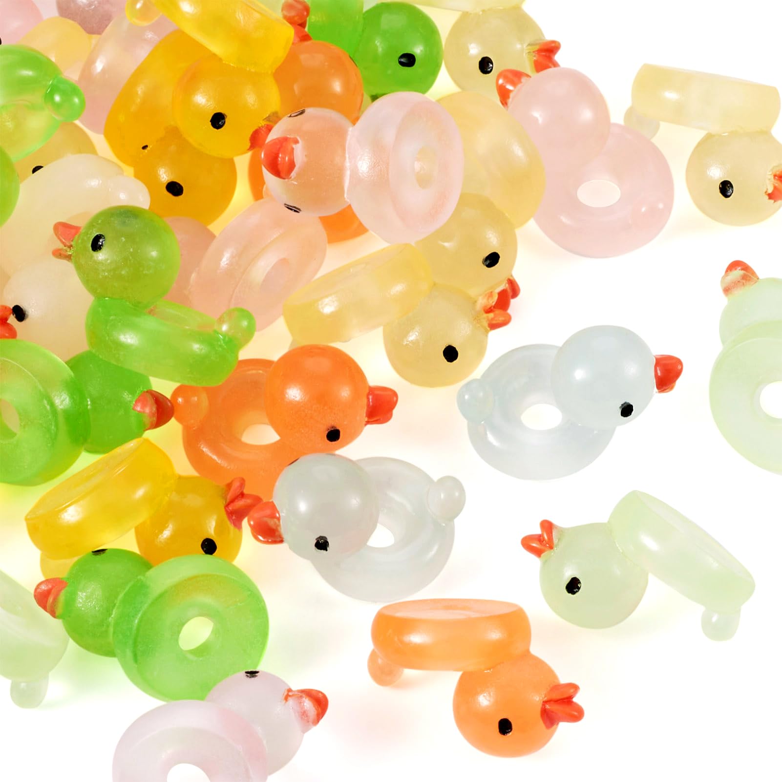 Amazon.com: Beadthoven 50pcs Glow in The Dark Duck Beads Resin Large ...