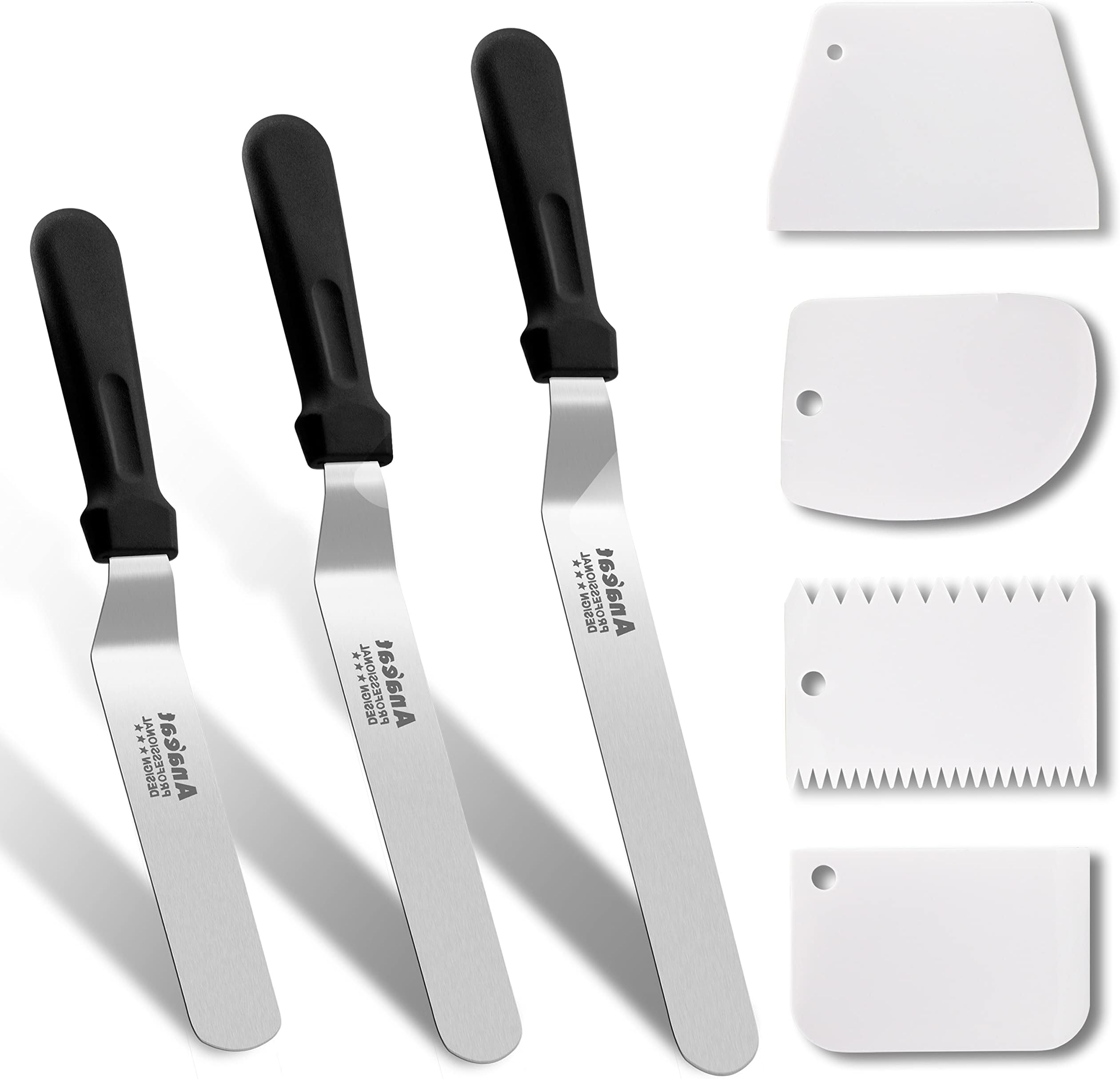 Amazon.com: Jzszera Offset Spatula Set with Dough Scraper and Cake ...