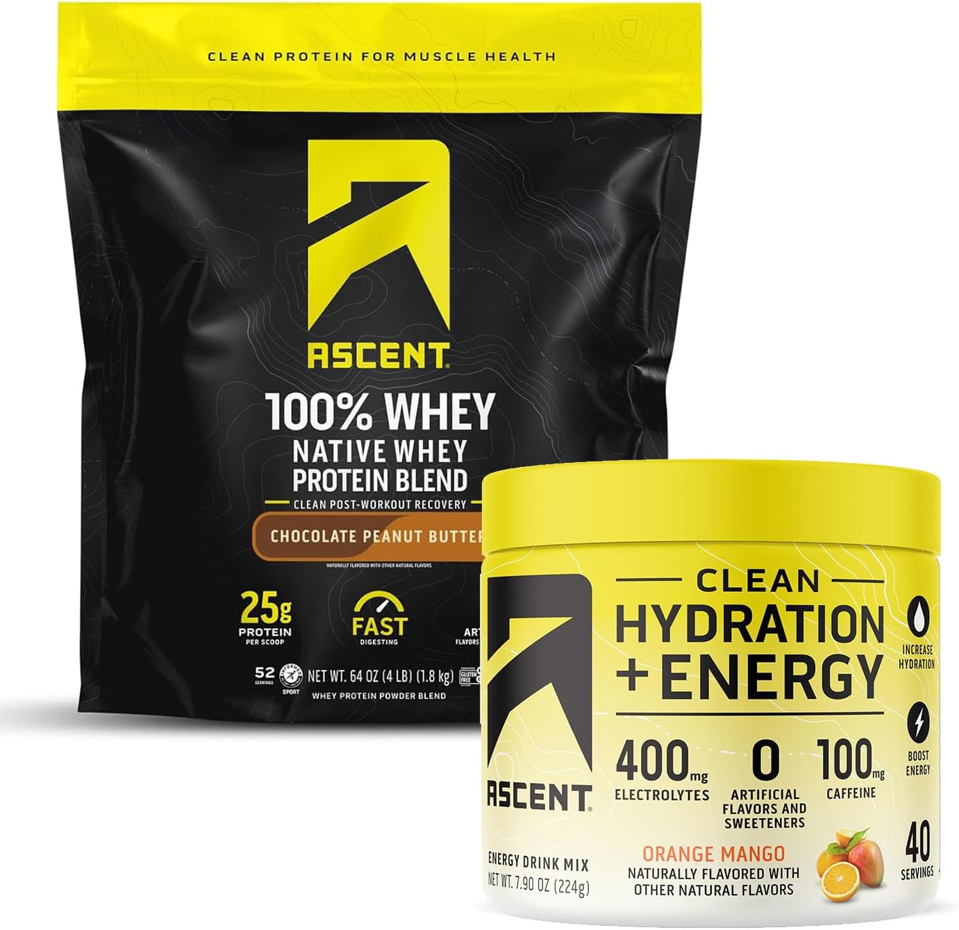 Amazon.com: Ascent 100% Whey Protein Powder, Chocolate Peanut Butter 4 ...